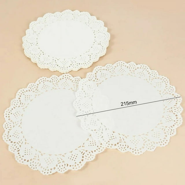 Mosiee 100Pcs Round Paper Lace Doilies Cake Placemat Party Wedding ...