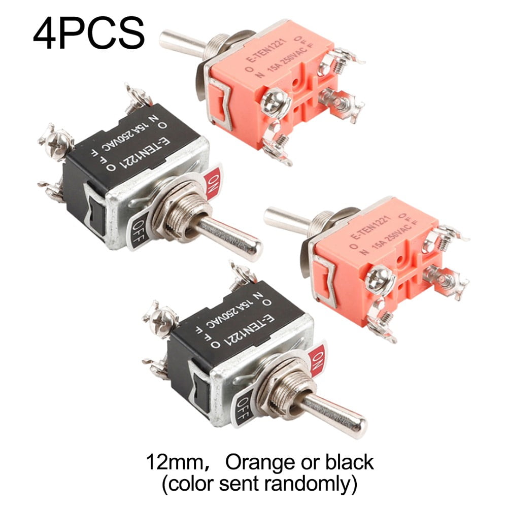 Mosiee 12Mm Push Button Switch 1021 Rocker Toggle Switch Four-Pin Two ...