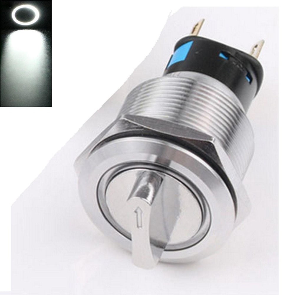 Mosiee 19Mm Rotary Switch Latching 2Positions 1No1Nc 12-24V Push Button ...