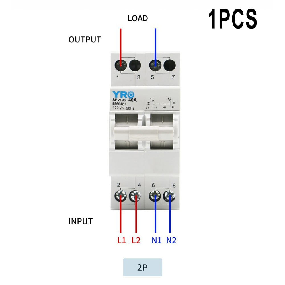 Mosiee 1PCS 2P 40A/63A MTS Dual Power Manual Transfer Switch Interlock ...