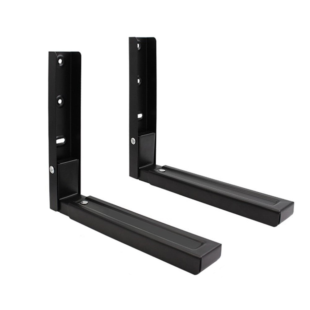 Mosiee 2 Pcs Wall Mounting Microwave Brackets Steel Shelf Extendable ...
