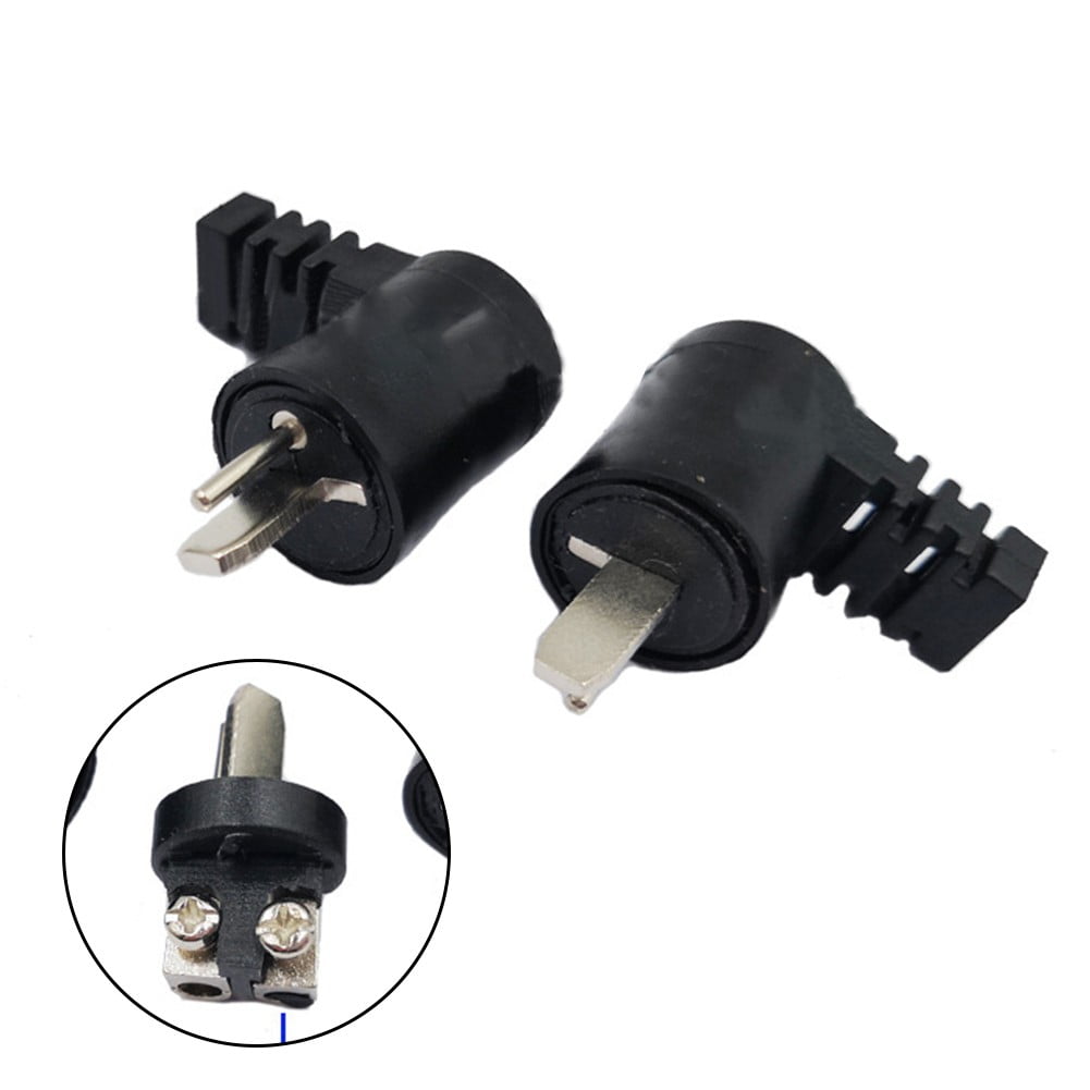 Mosiee 2-Pin Plug Connector 1 Pair 2 Pcs Ac 220V Audio Bend Plug Black ...