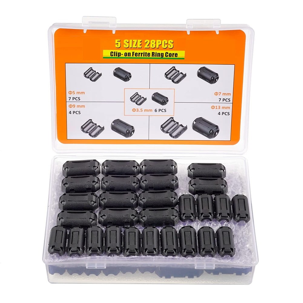 Mosiee 28 Pieces Ferrite Cores Ferrite Filter Ferrite Toroidal Core ...