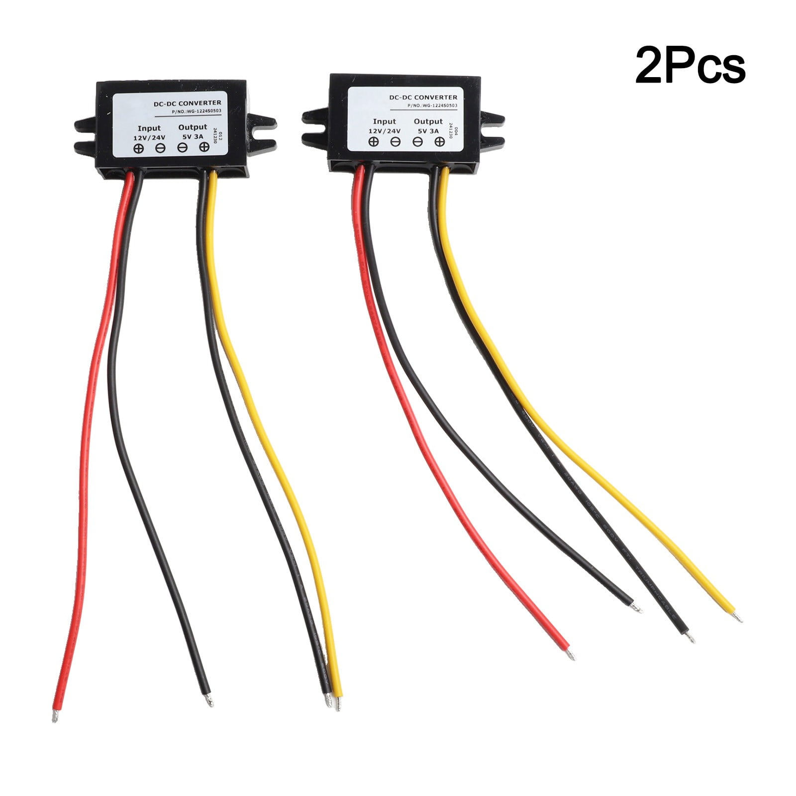 Mosiee 2Pc Dc/Dc Step Down Converter Regulator 12V/24V To 5V 3A 15W ...