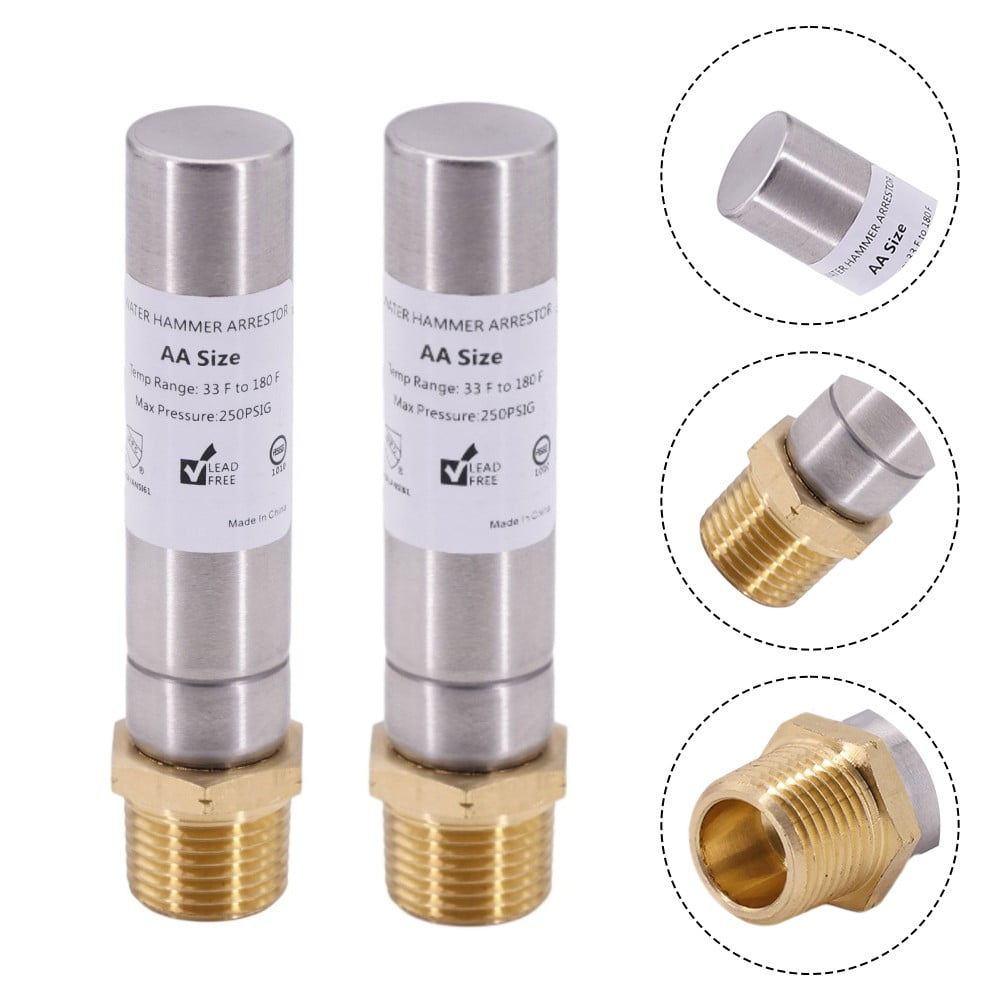 Mosiee 2Pcs 1/2" Npt Stainless Steel Water Hammer Arrester For Pipe ...