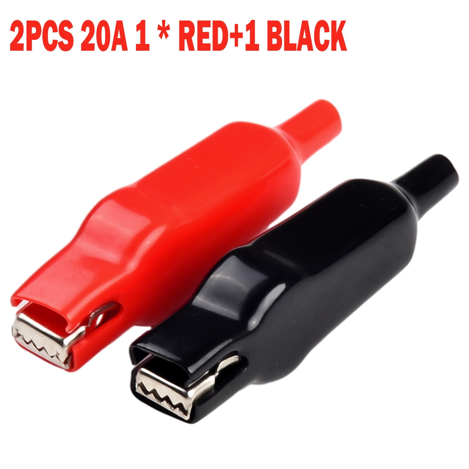 Mosiee 2Pcs 20A Sheathed Alligator- Clips Electrical Diy Test Leads ...