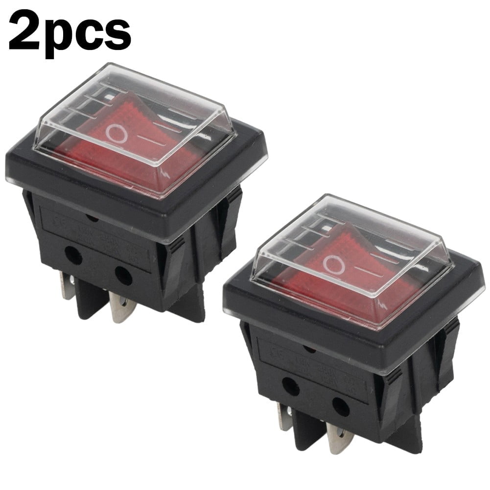 Mosiee 2Pcs Rocker Switch 2 Position 4 Pins Switch Power Pump On Off ...