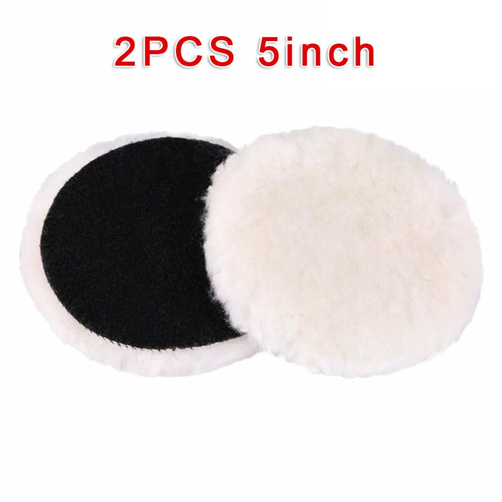 Mosiee 2pcs 5 Inch Wool Buffing Polishing Pads for Car Detailing and ...