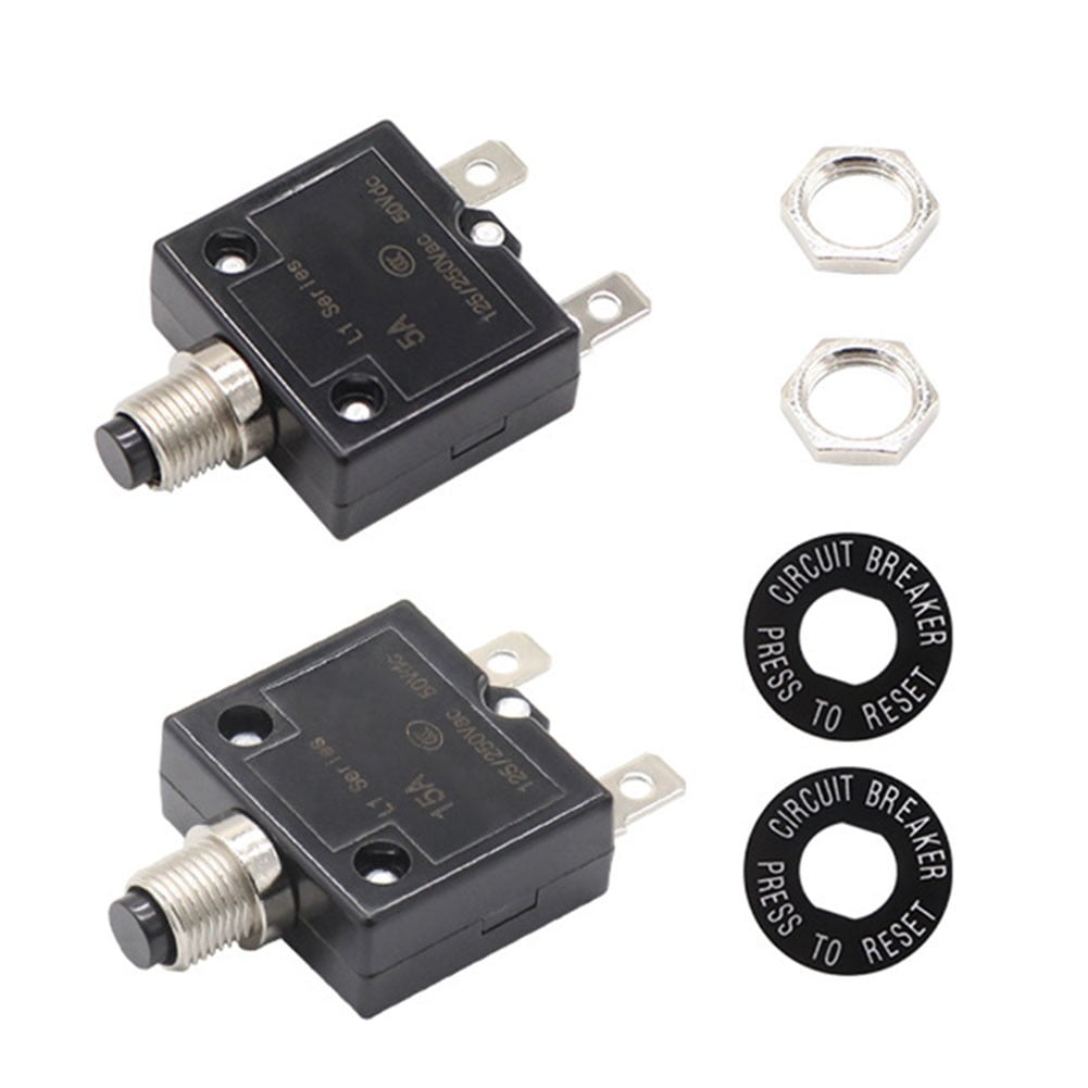 Mosiee 30A Reset Push Button Circuit BreakerThermal Overload Protector ...