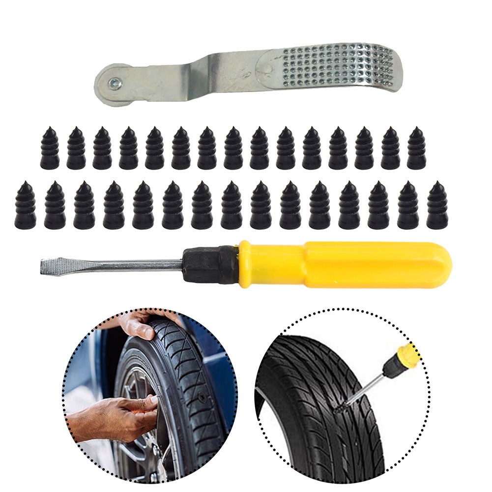 Mosiee 30Pcs Black Rubber Screws Tire Vacuum Tire Repair Nails Rubber ...