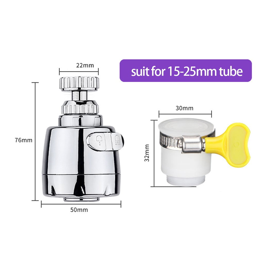 Mosiee 360Degree Kitchen Faucet Adapter Adjustable Dual Sprayer Bath ...