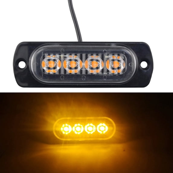 Mosiee 4Leds Car Light Grill Light Car Truck Trailer Beacon Lamp Led ...