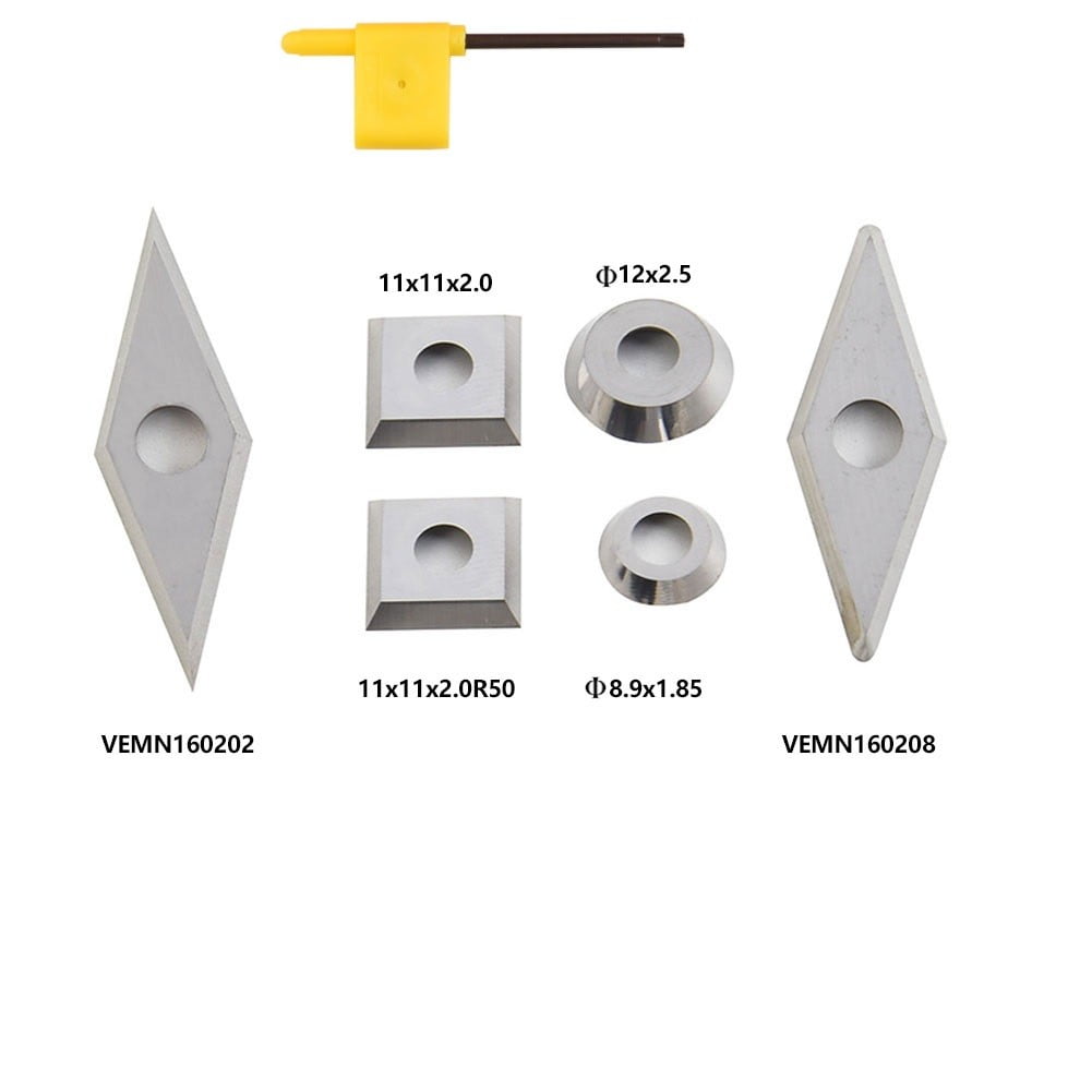 Mosiee 6Pcs Wood Turning Lathe Tool Carbide Cutter Inserts Set For ...