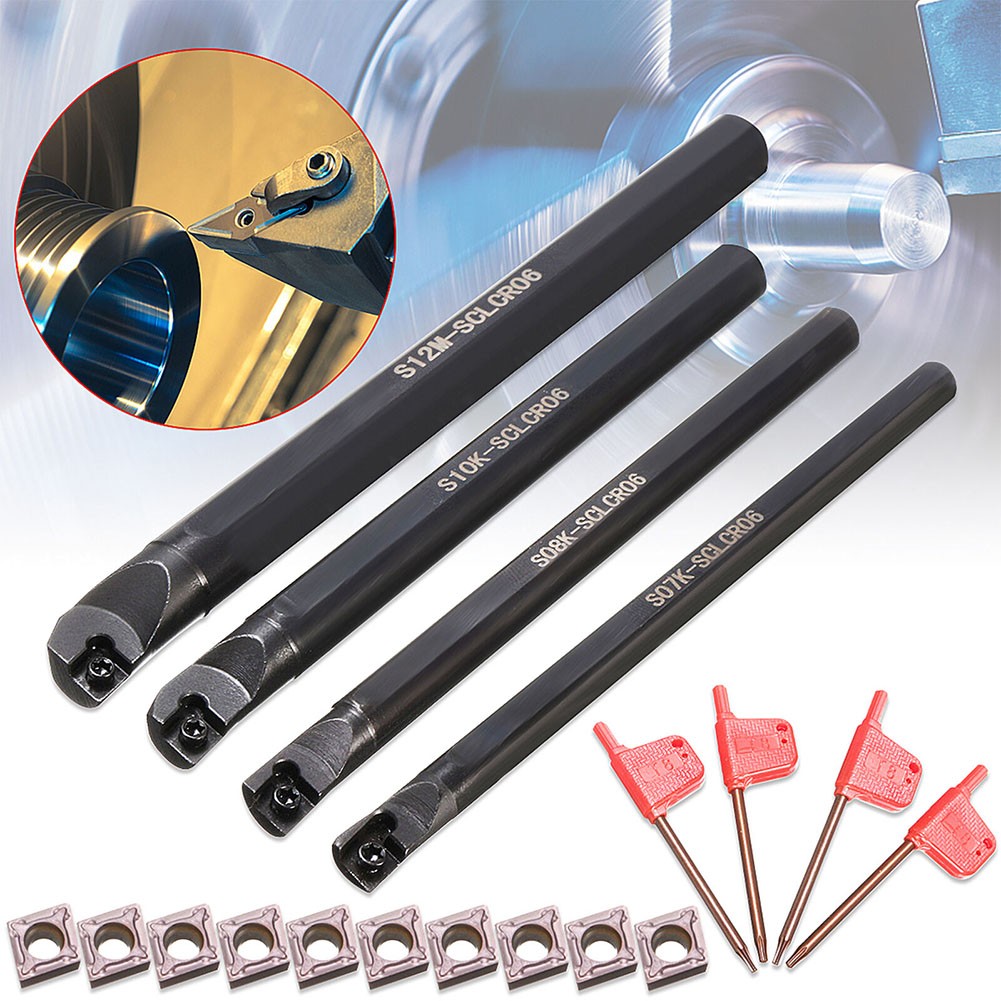 Mosiee 7/8/10/12Mm Shank Lathe Boring Bar Turning Tool Holder Set ...
