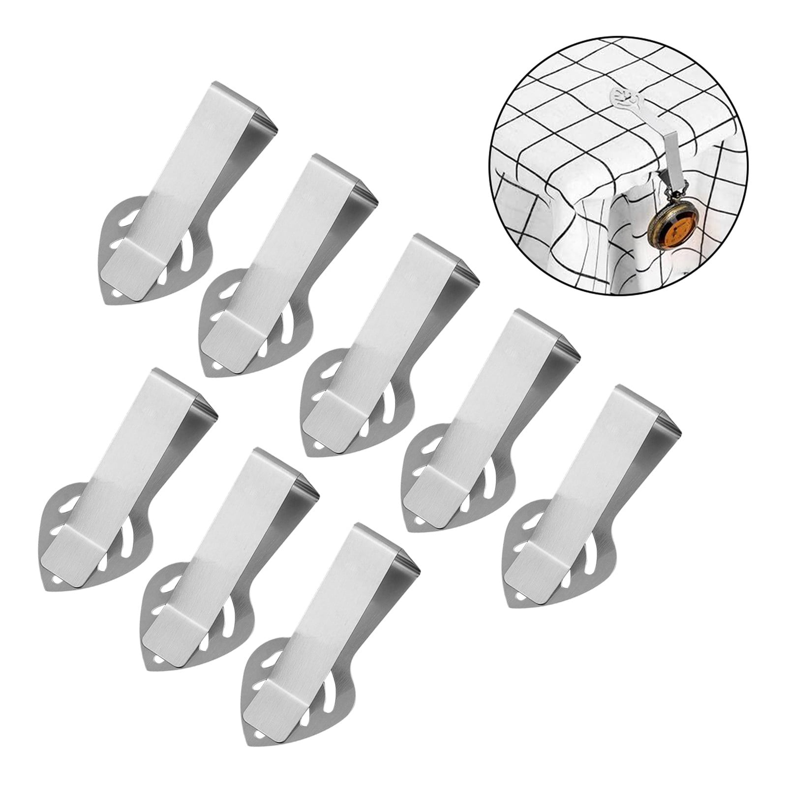 Mosiee 8 Piece Tablecloth Clip Leaf Shape Stainless Steel Wedding ...
