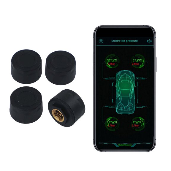 Car Tpms Tire Pressure Monitoring With 4 External Sensors App - Walmart.com