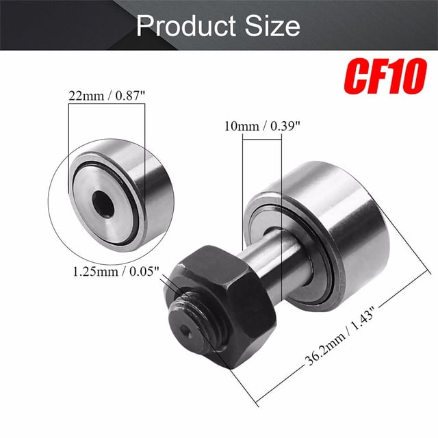 Mosiee Cf3-Cf24-1 Stud Type Cam Follower Needle Roller Track Bearing ...