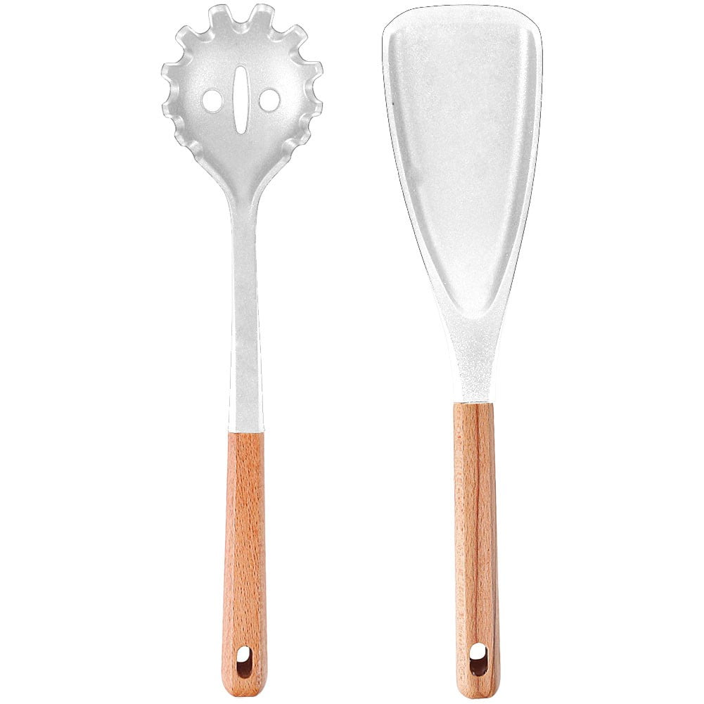 Mosiee Ergonomic Silicone Rice Paddle & Pasta Spoon Set:Heat Resistant ...