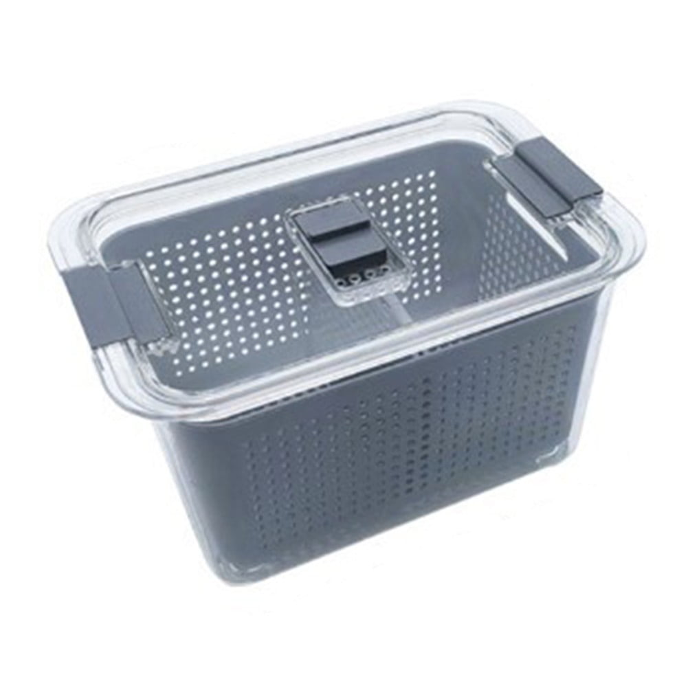 Mosiee Food-Grade Plastic Refrigerator Box Drainable Transparent Double ...