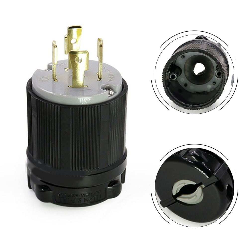 Mosiee Heavy Duty L1530P 3 Phase 30A 250V 4 Prong Male Plug Reliable ...