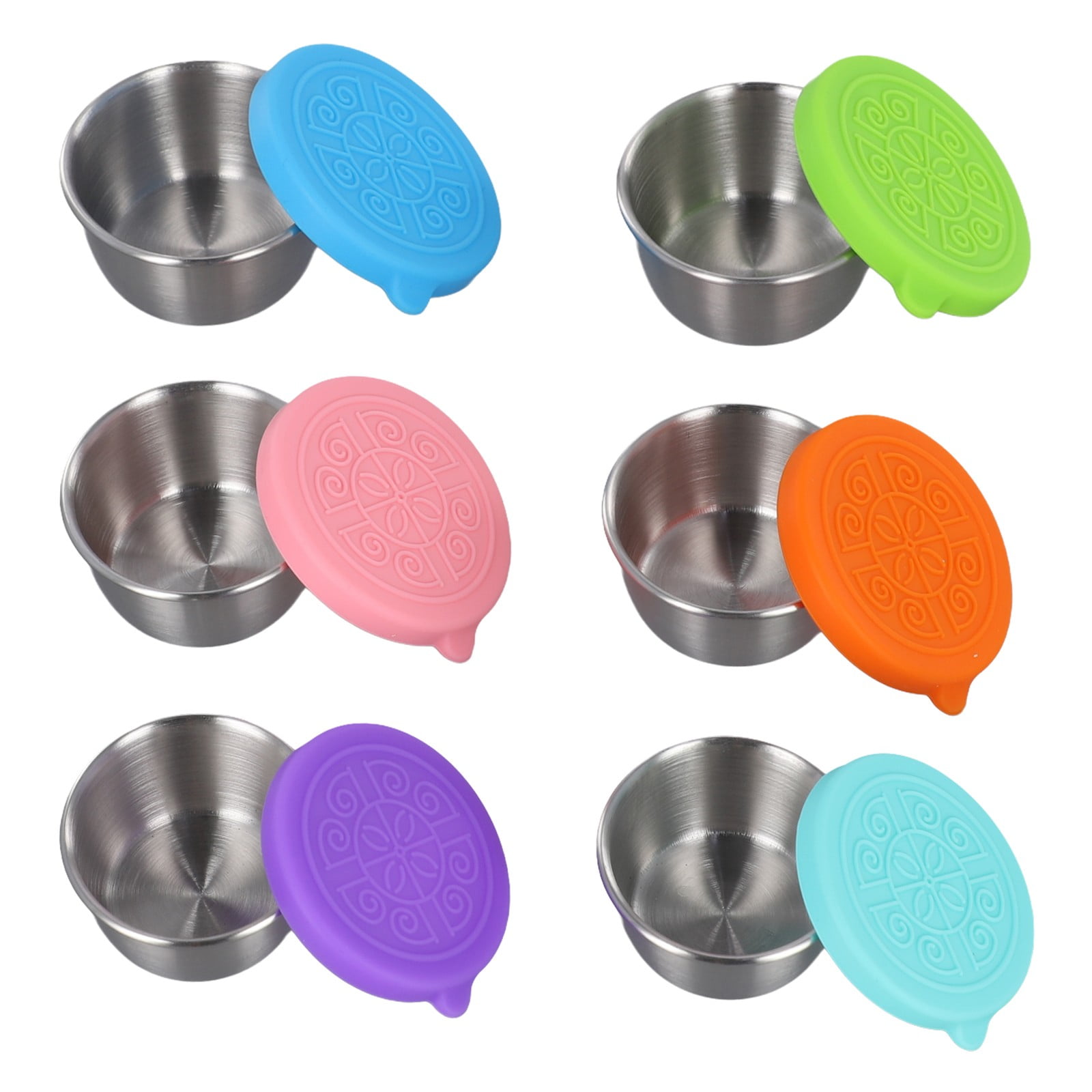 Mosiee Leakproof Stainless Steel Dip Cup Set 6 Colors For Easy ...
