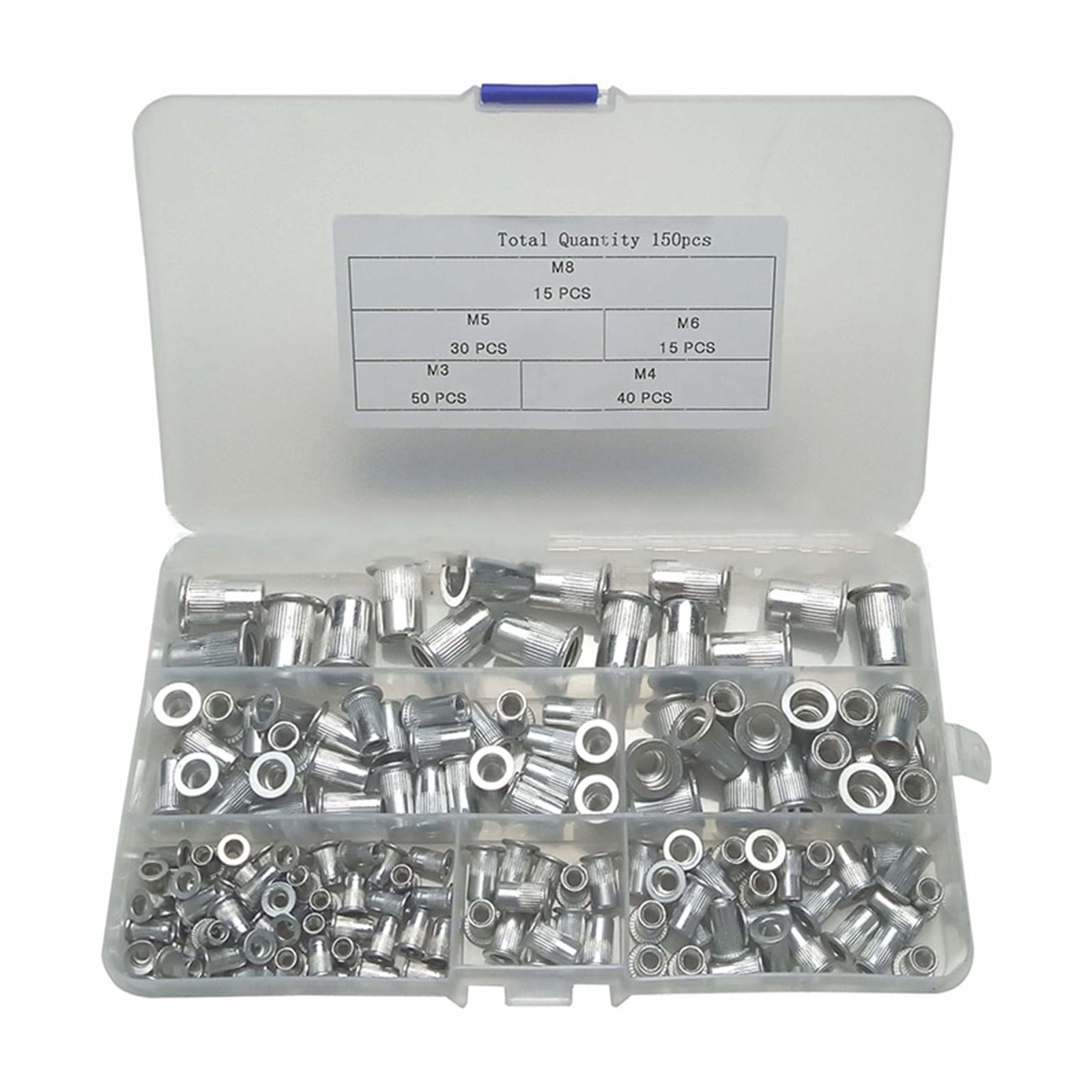 Mosiee Portable Transparent Box Packaging Hollow Aluminum Rivet Nut Set ...