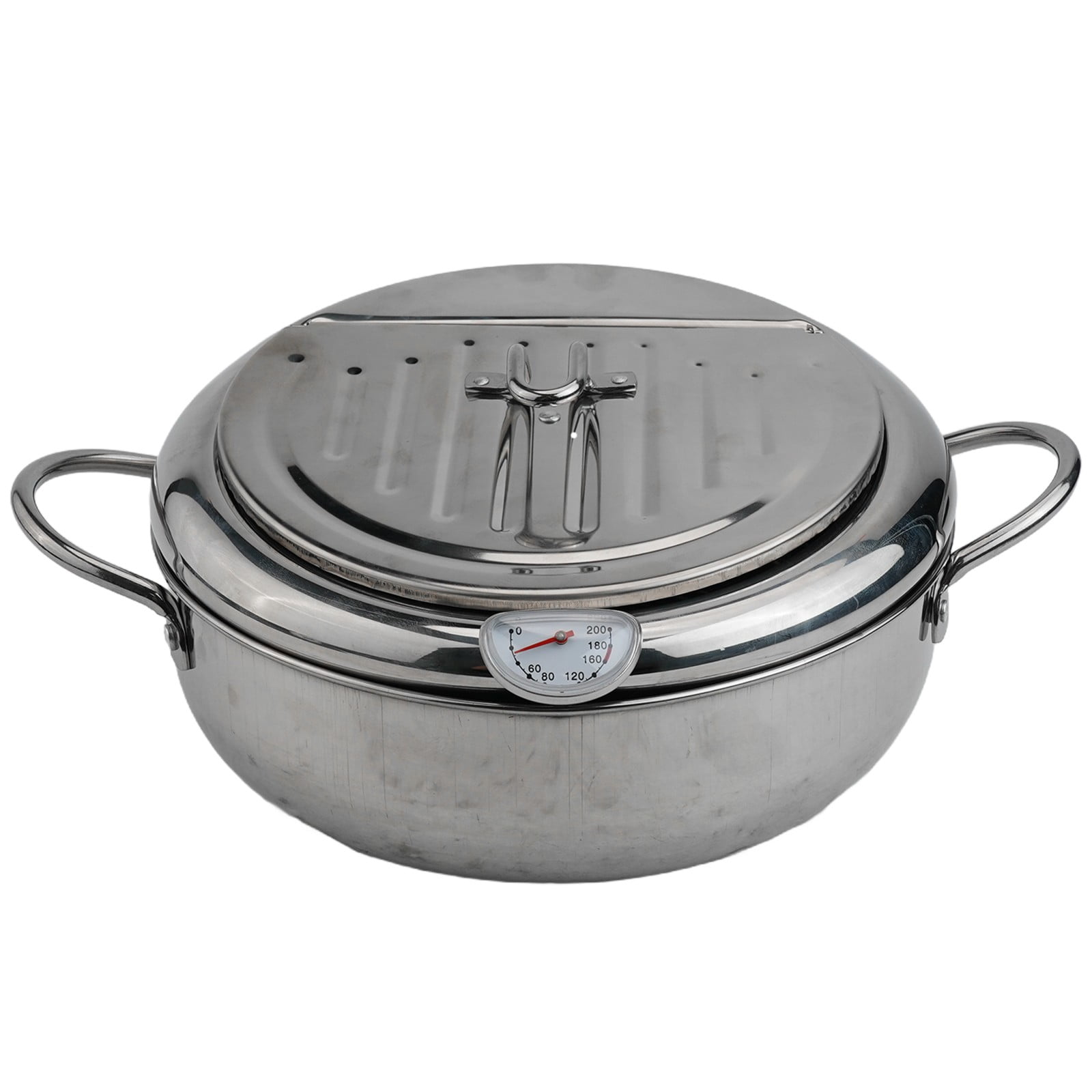 Mosiee Premium Stainless Steel Deep Fryer Pot With Lid, Oil Drip Rack ...