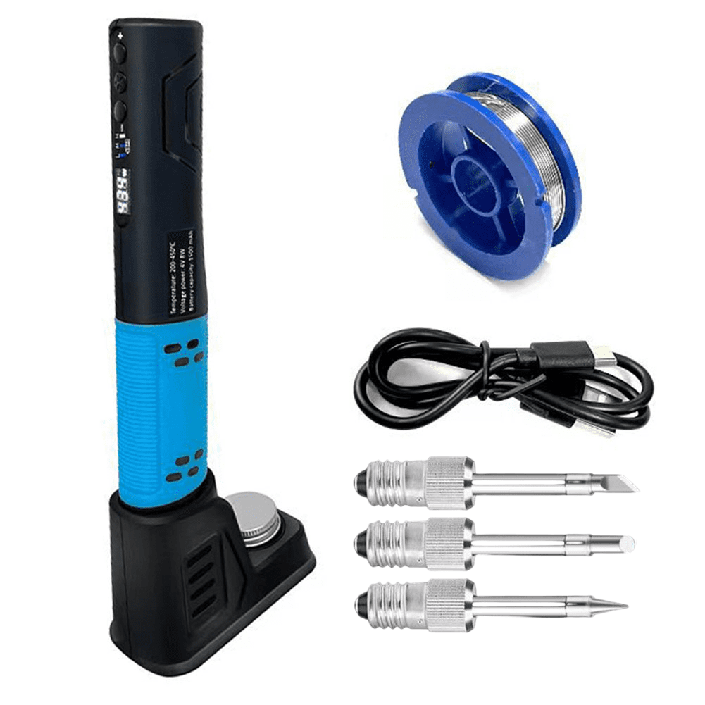 Mosiee USB Wireless Soldering Iron Set LED Digital Soldering Pen 1500mA ...
