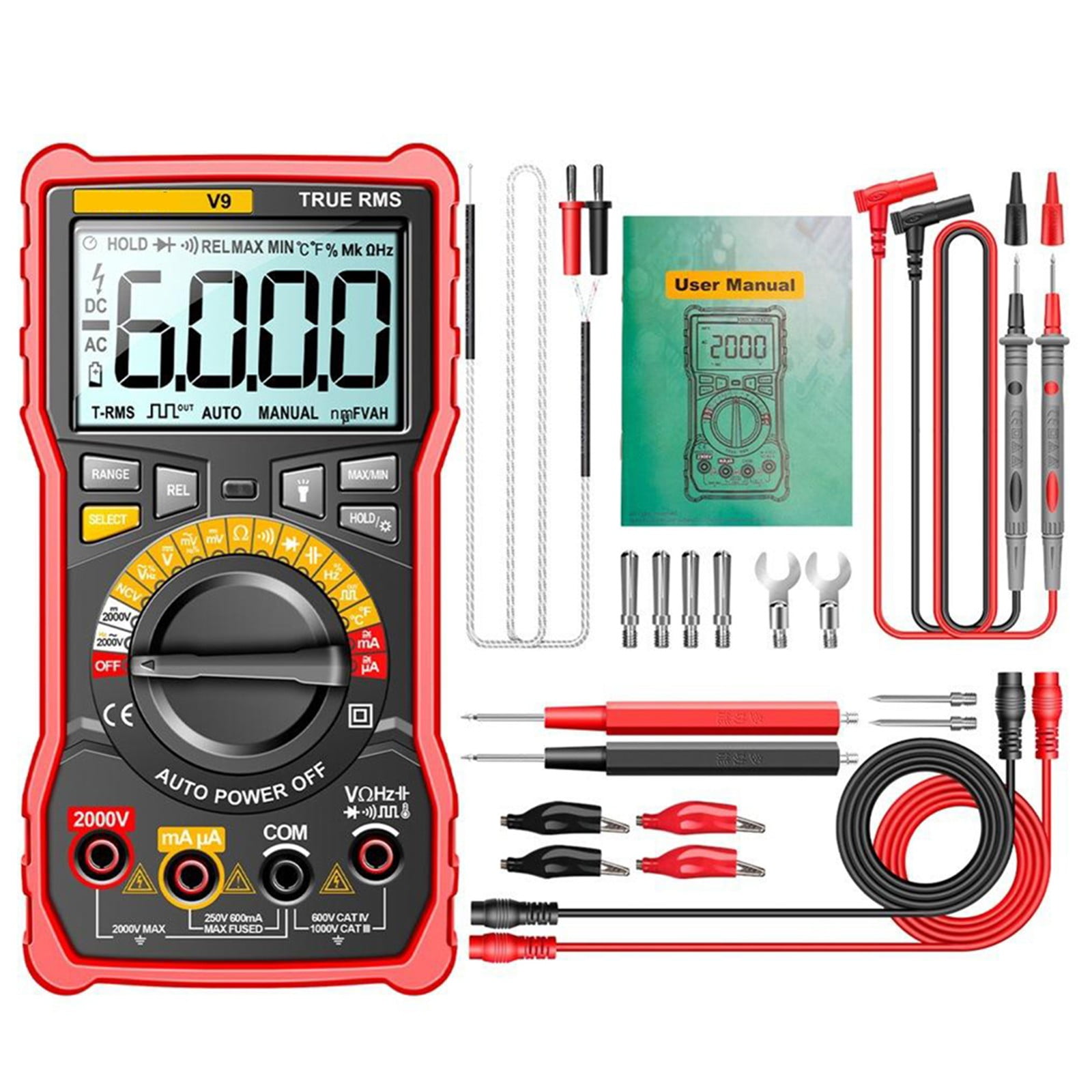 Mosiee V9 High-Precision 2000V Digital Multimeter Pv Mining Electrician ...