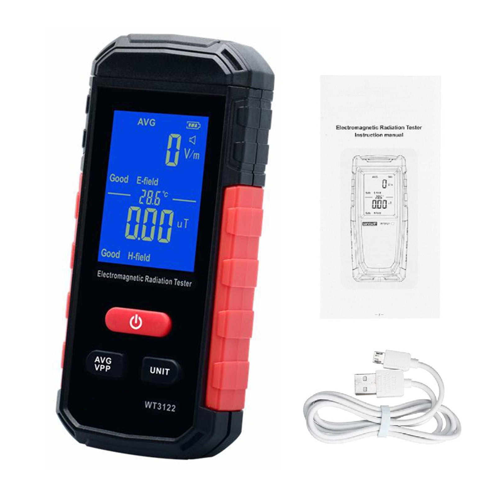 Mosiee Wt3122 Emf Meter Electromagnetic Radiation Tester With Alarm ...