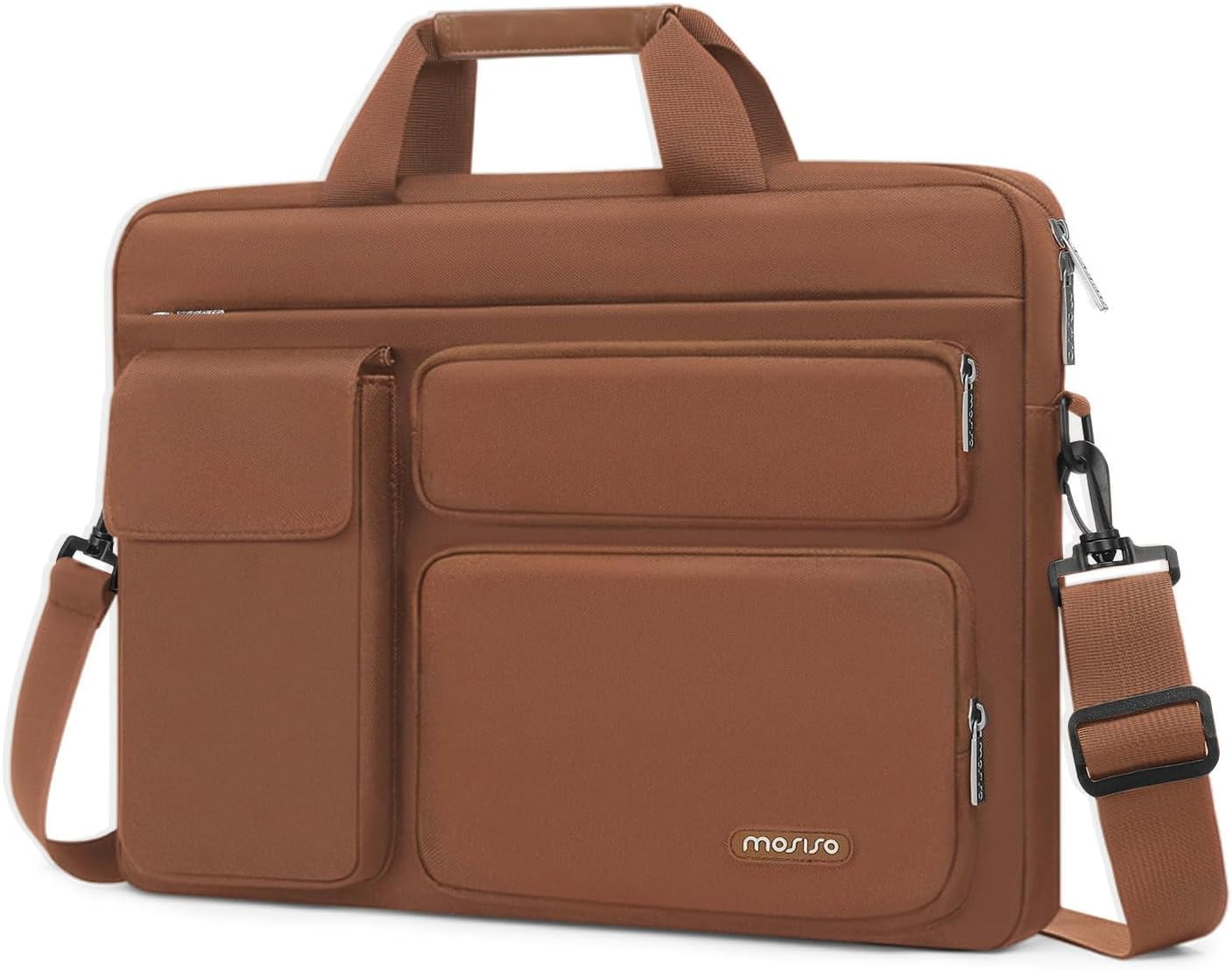 Mosiso 15 16 inch Laptop Shoulder Bag with 2 Raised&Handle&Belt ...