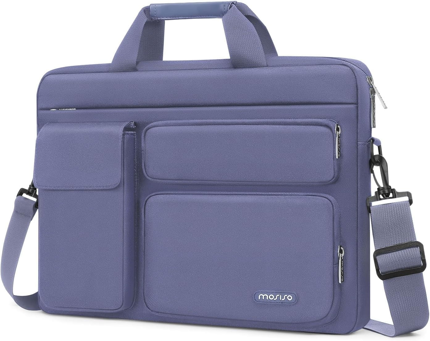 Mosiso 15 16 inch Laptop Shoulder Bag with 2 Raised&Handle&Belt ...