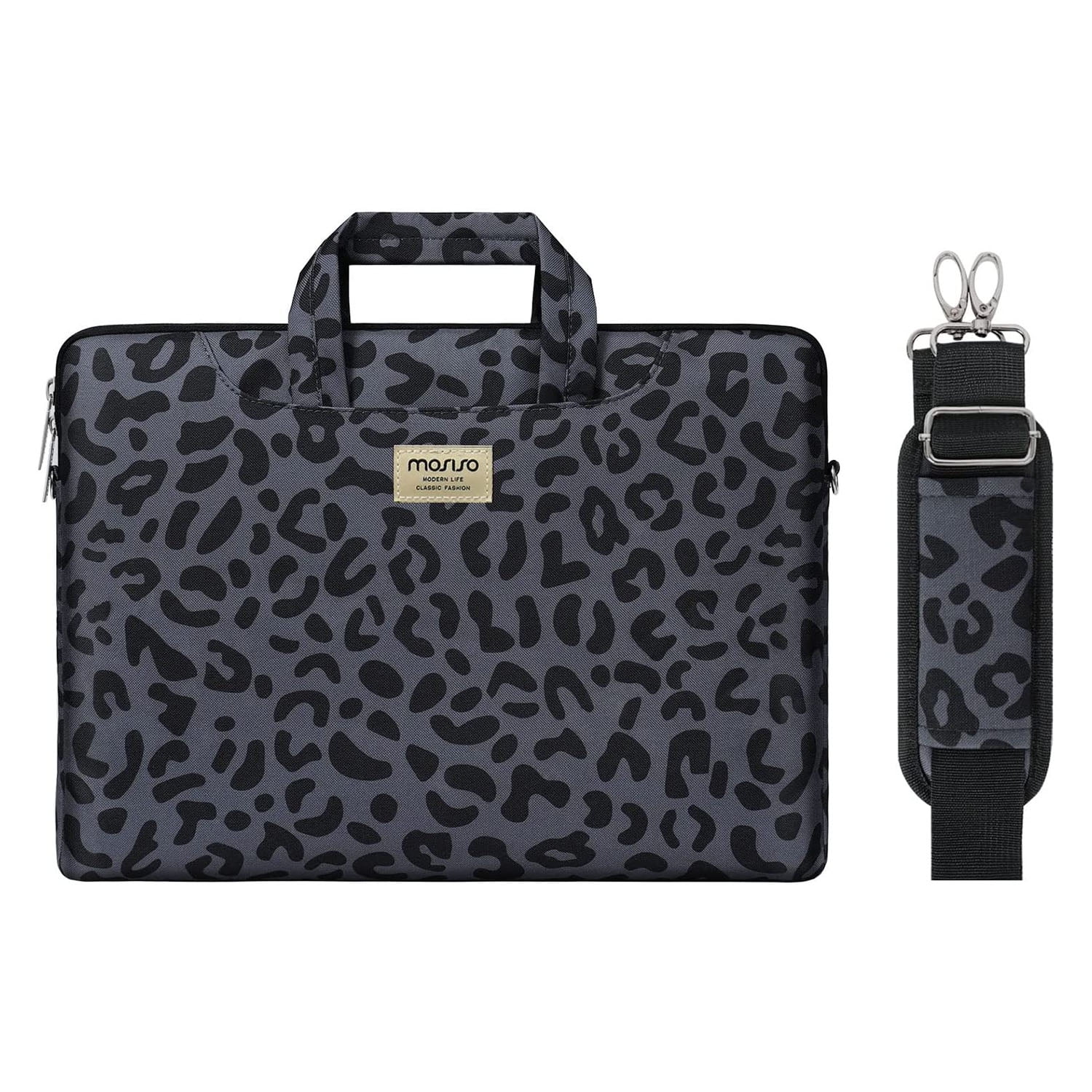 Mosiso MacBook 15.6 inch Padded Computer Case, Compatible with Pro 16 inch 2023-2019, Leopard ...
