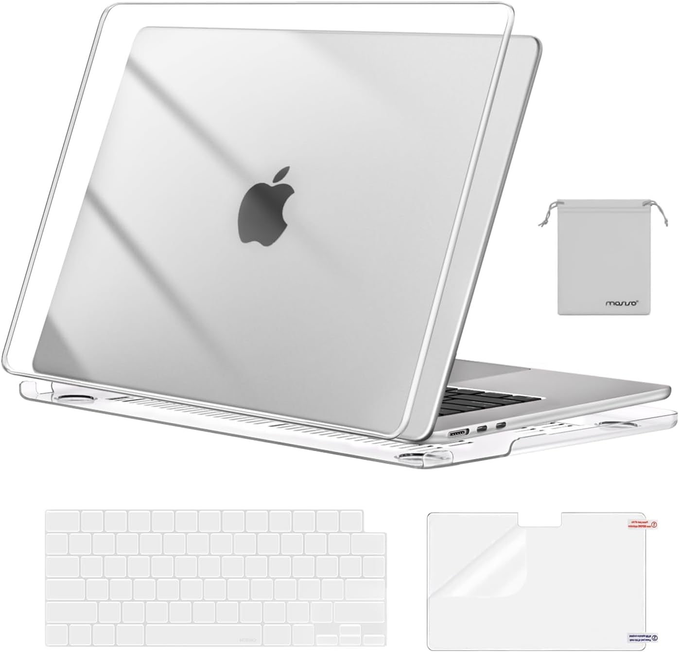 Mosiso 4IN1 Case for MacBook Air 15 inch Case 2025 2024 2023 Release M4 ...