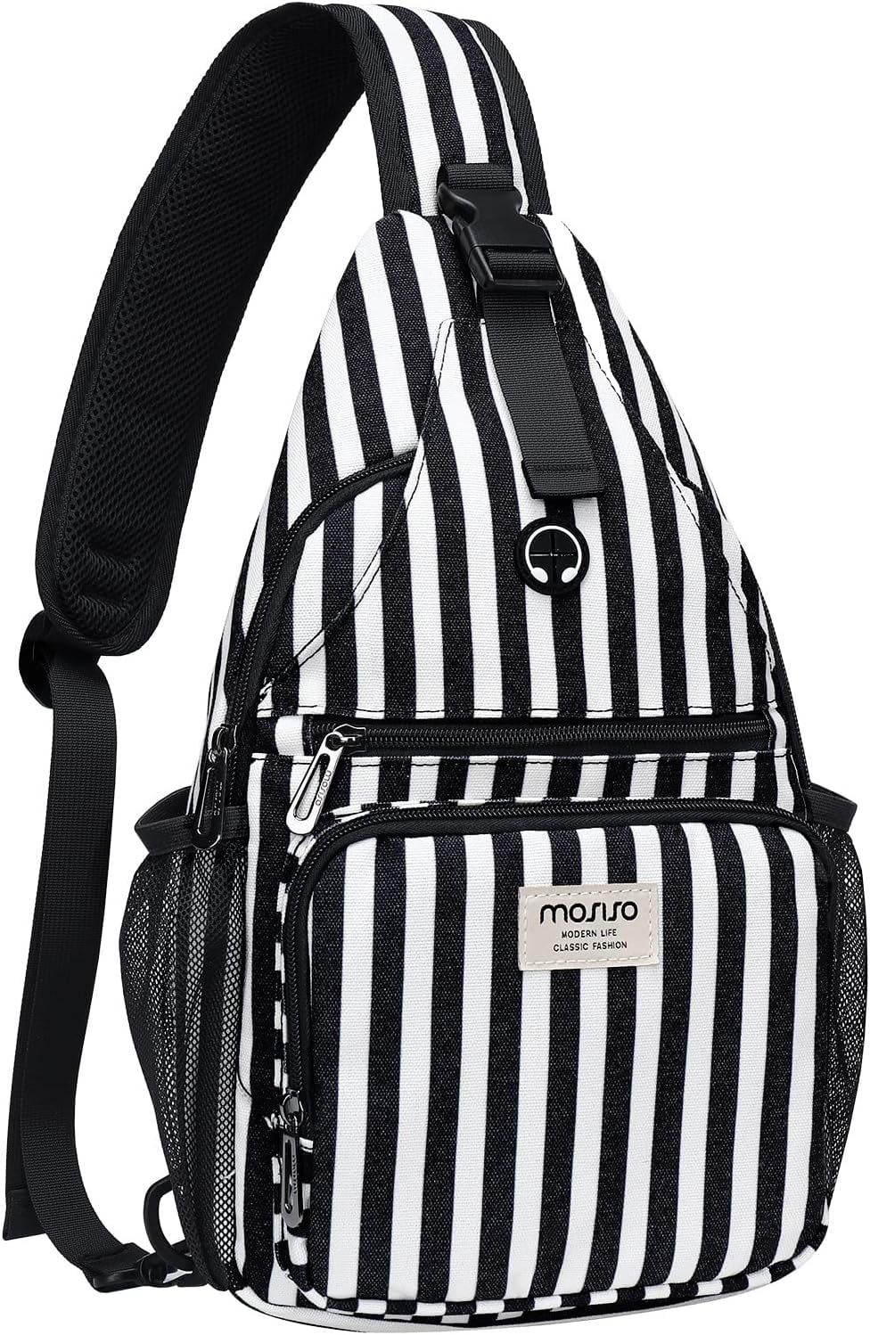 Mosiso Crossbody Sling Backpack Hiking Daypack, Vertical Stripe Sling ...