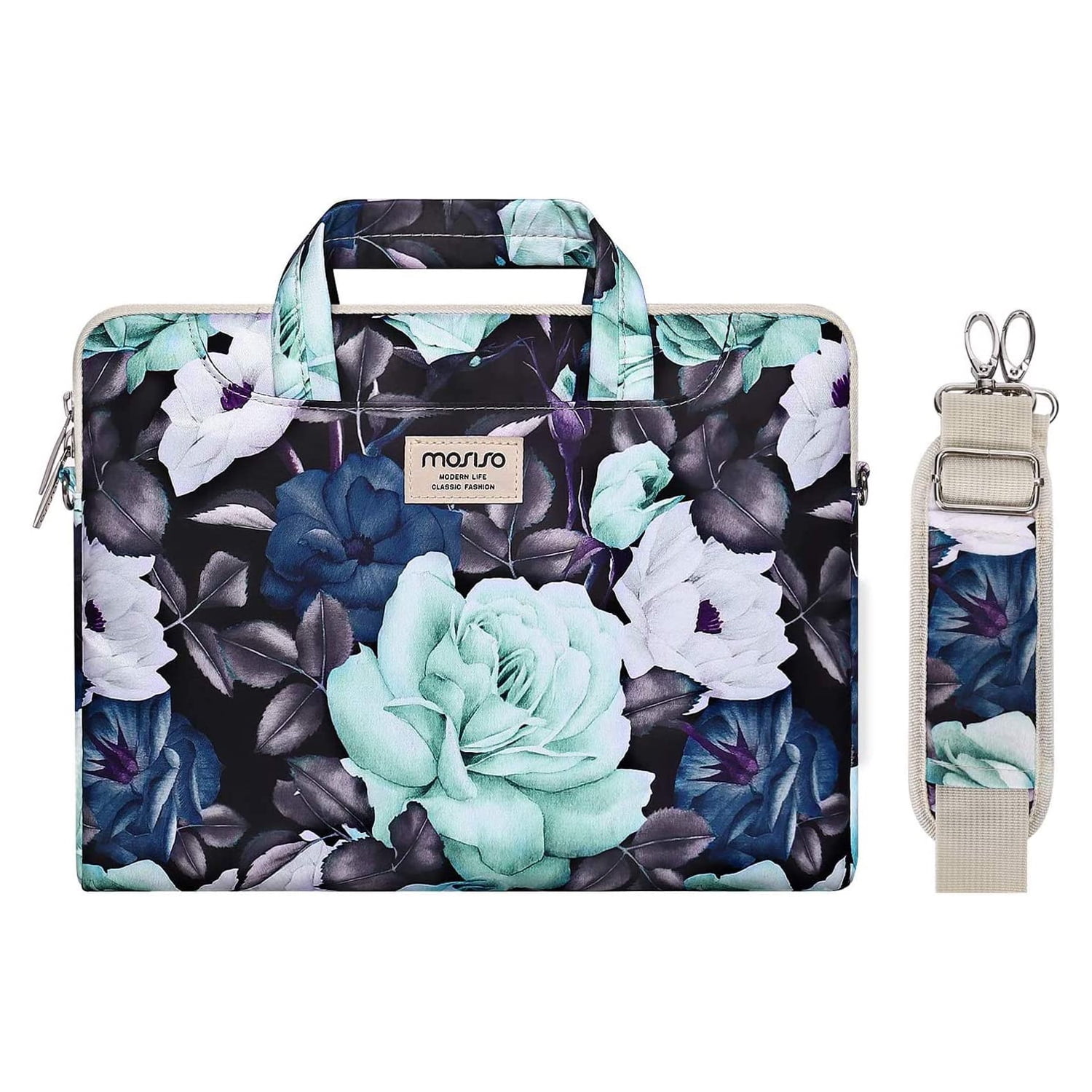 Mosiso Laptop Bag with Belt Polyester Laptop Shoulder Messenger Bag ...