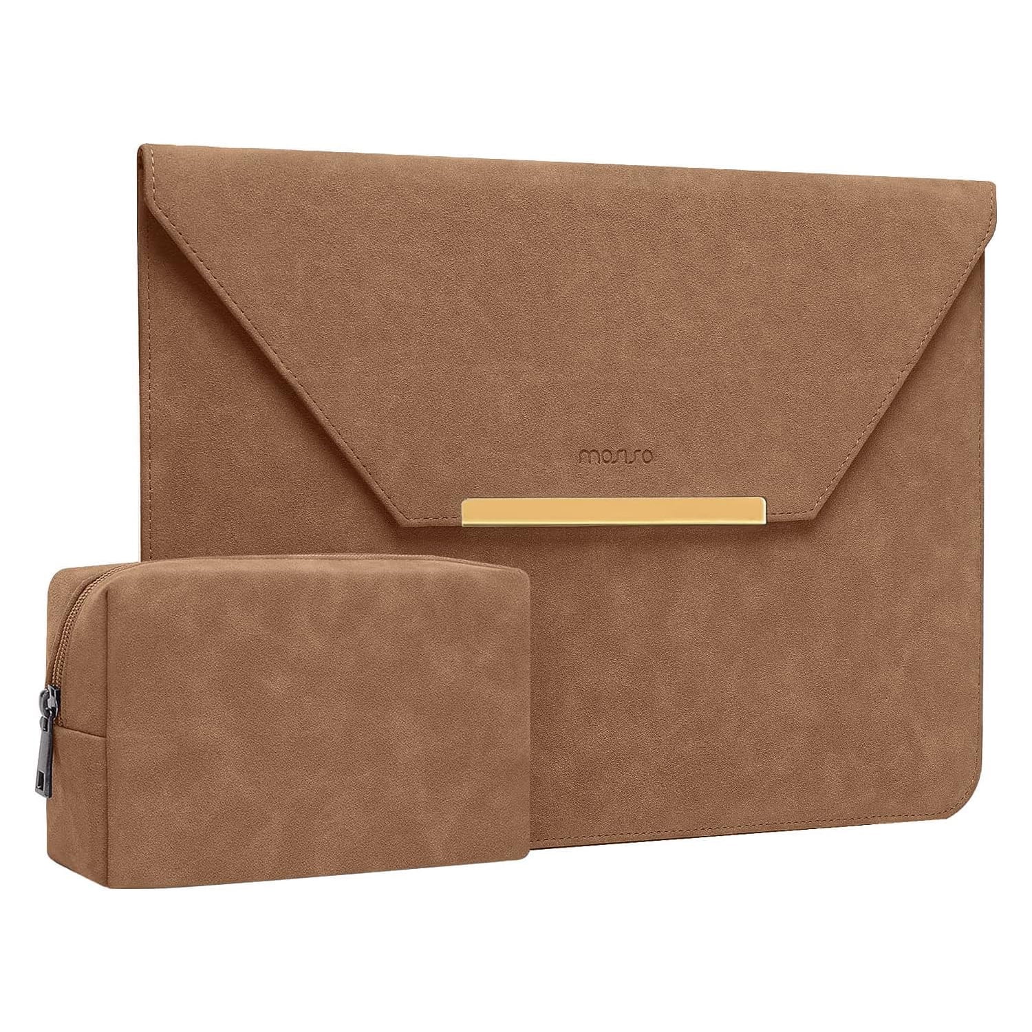 Mosiso Laptop Sleeve Bag PU Leather Flap Notebook Case with Small Bag ...