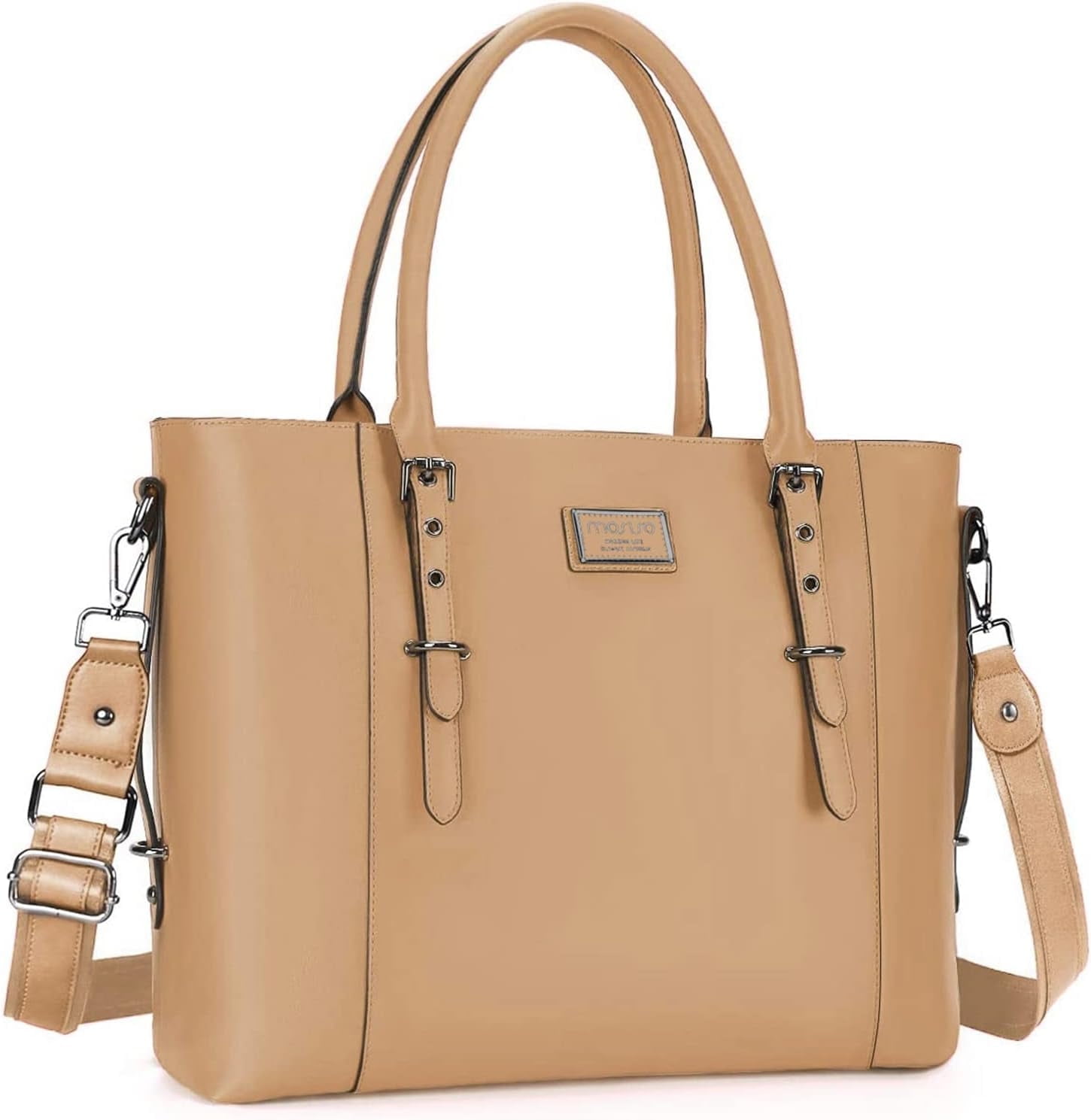 Mosiso Laptop Tote Bag (Up to 15.6 Inch) Water Resistant PU Leather ...
