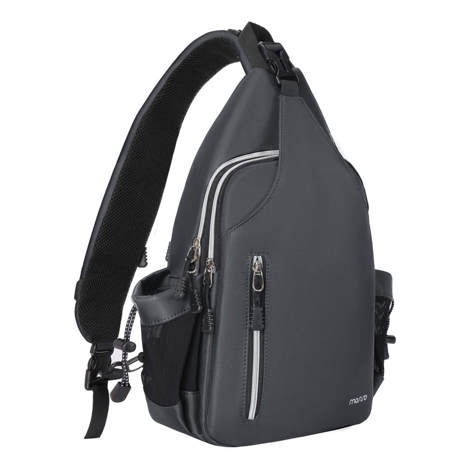 Mosiso Sling Backpack Chest Shoulder Bag Double Layer Hiking Daypack Men/Women,Space Gray ...