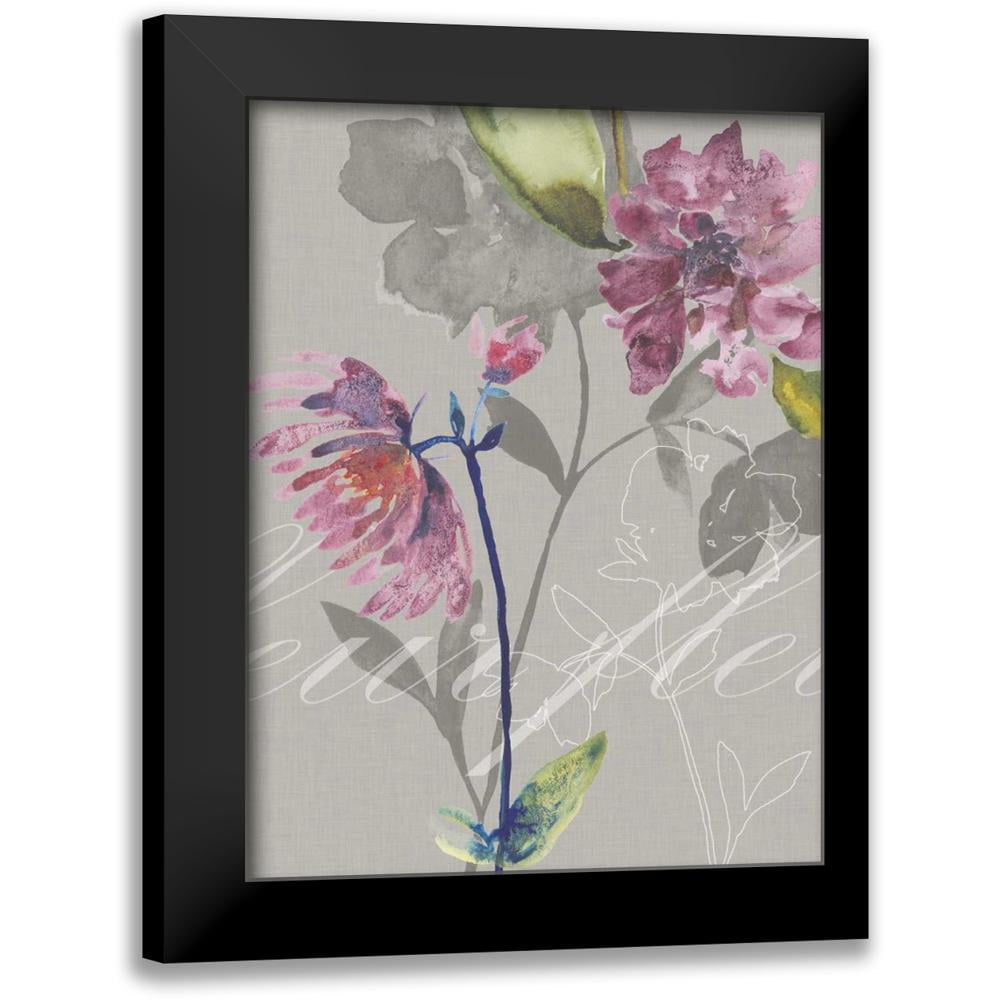 Mosley, Kiana 12x14 Black Modern Framed Museum Art Print Titled - Violette Fleur II - Walmart.com