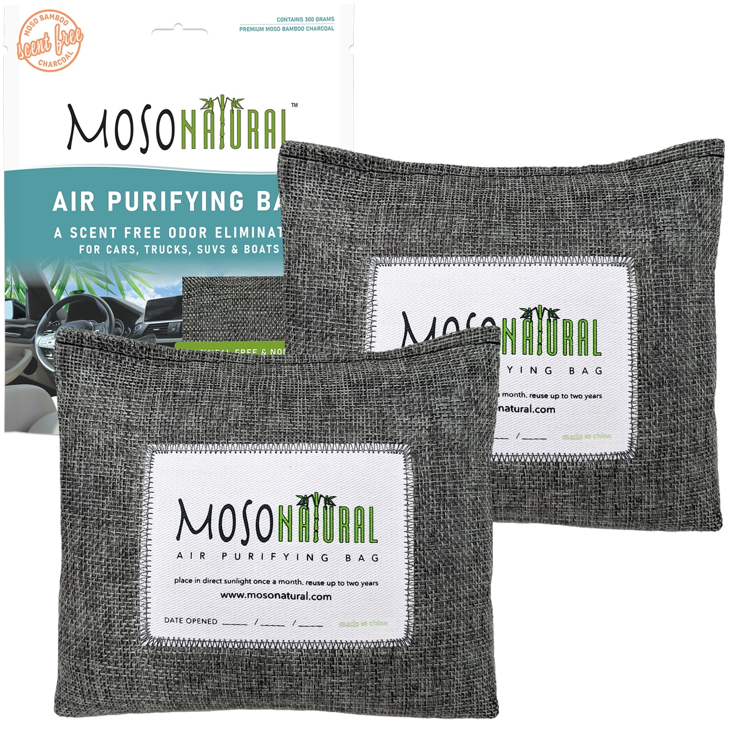 Moso Natural Car Air Freshener and Deodorizer | Long Lasting Bamboo ...