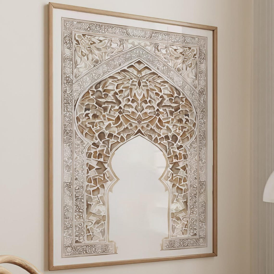 Mosque Arch Neutral Watercolor Print Islamic Wall Art Muslim Poster ...