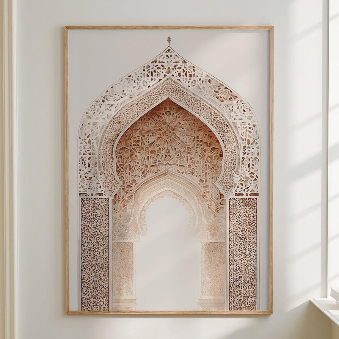 Mosque Arch Neutral Watercolor Print Islamic Wall Art Muslim Poster ...