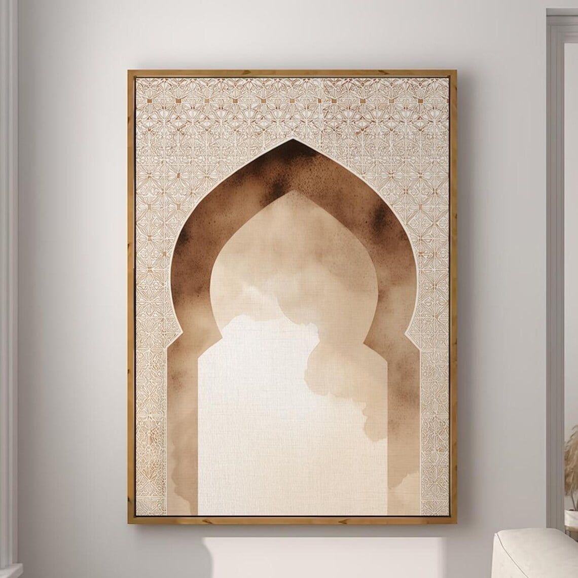 Mosque Arch Neutral Watercolor Print Islamic Wall Art Muslim Poster ...