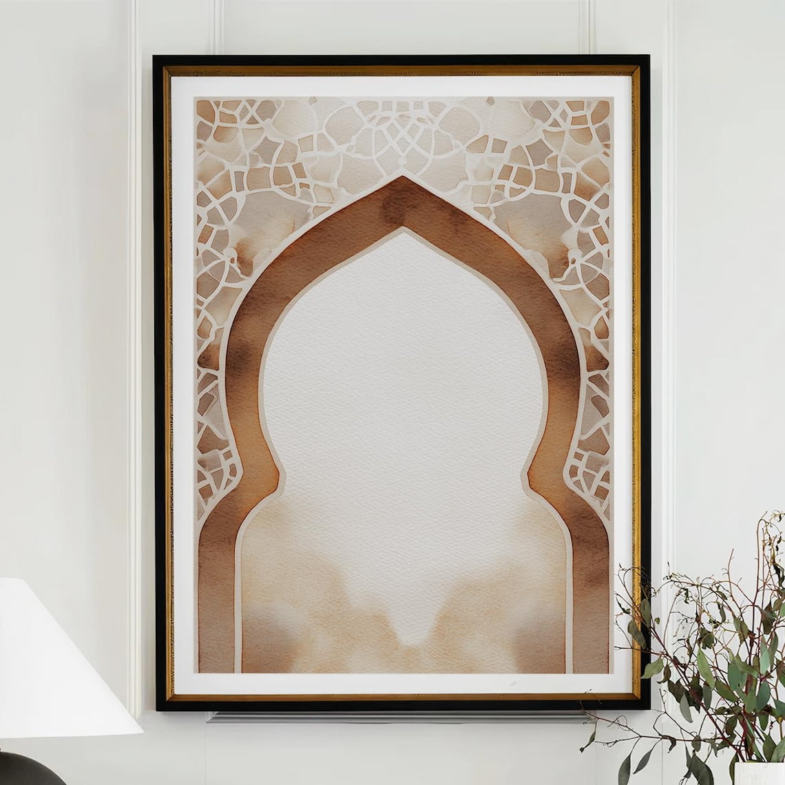 Mosque Arch Neutral Watercolor Print Islamic Wall Art Muslim Poster ...