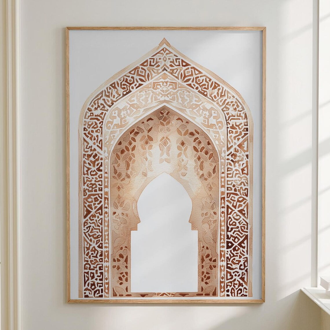 Mosque Arch Neutral Watercolor Print Islamic Wall Art Muslim Poster ...