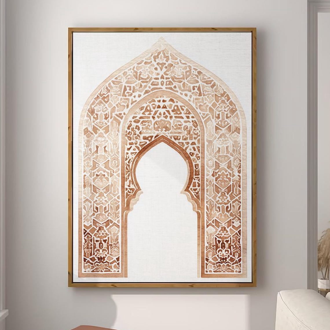 Mosque Arch Neutral Watercolor Print Islamic Wall Art Muslim Poster ...