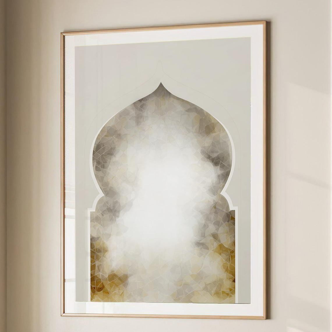 Mosque Arch Neutral Watercolor Print Islamic Wall Art Muslim Poster ...