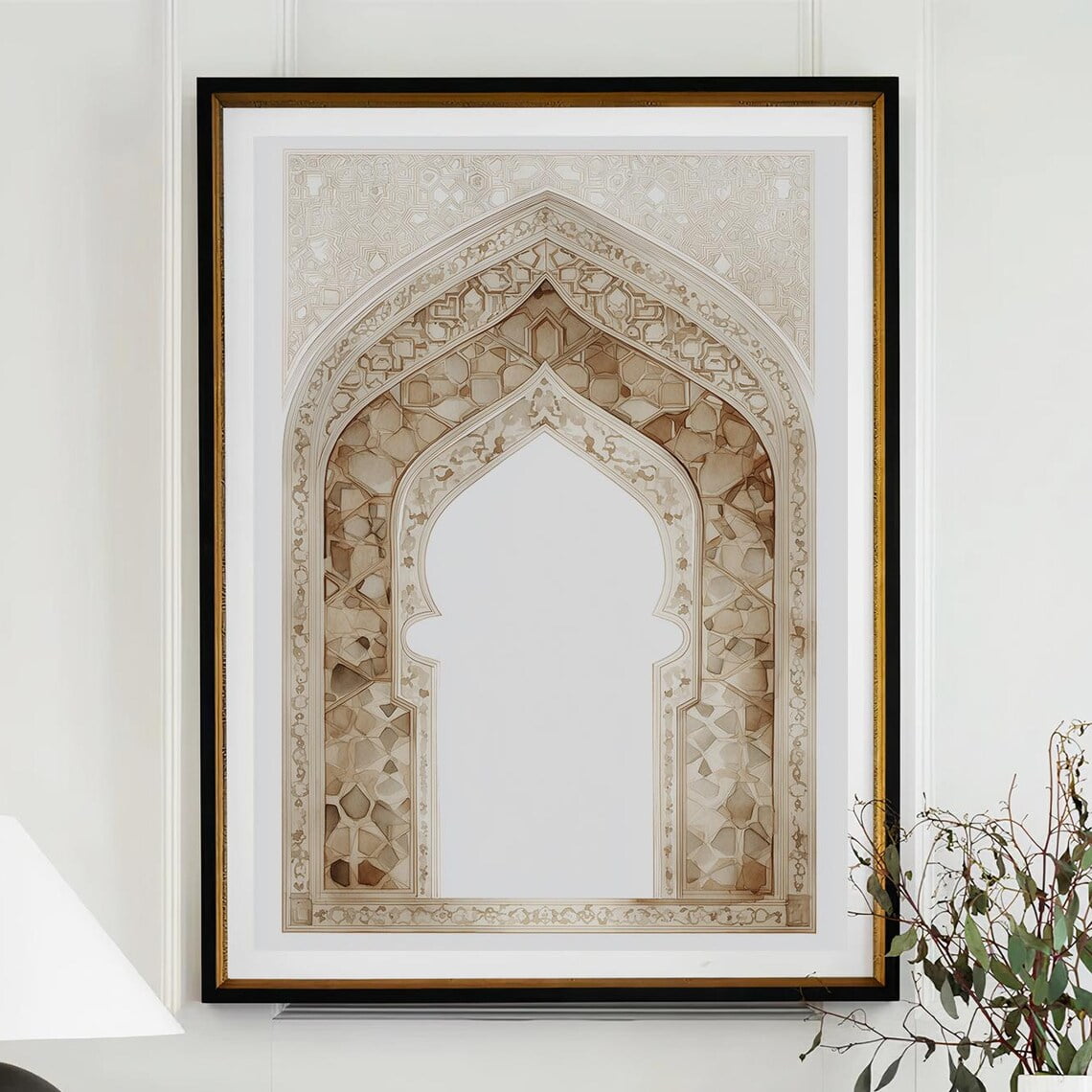 Mosque Arch Neutral Watercolor Print Islamic Wall Art Muslim Poster ...