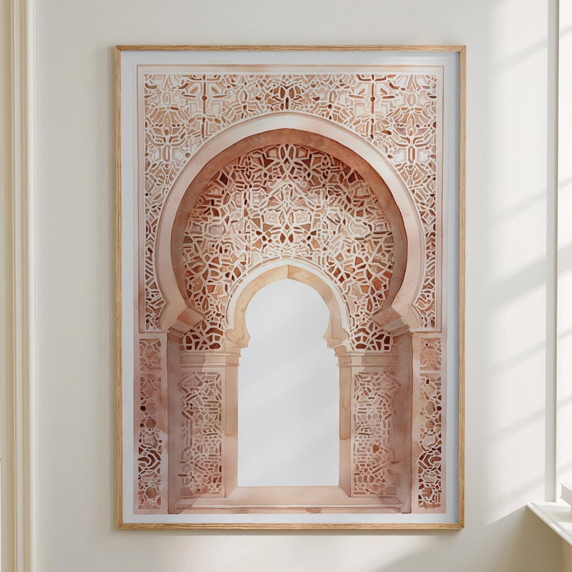 Mosque Arch Neutral Watercolor Print Islamic Wall Art Muslim Poster ...